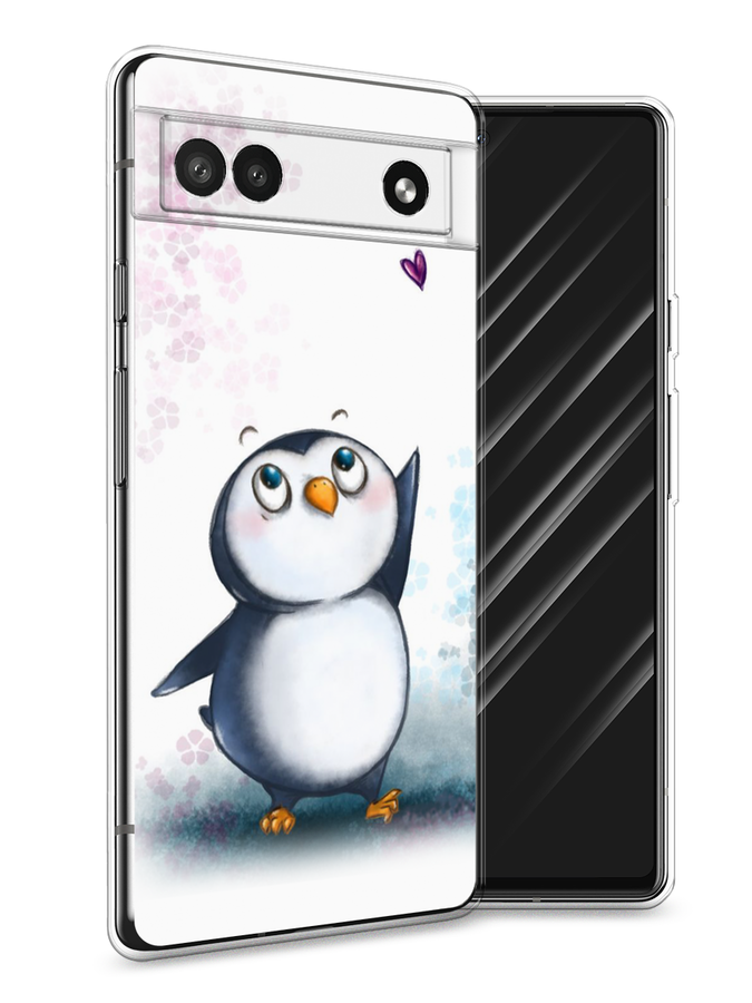 Чехол Awog на Google Pixel 6A "Пингвин и сердечко"