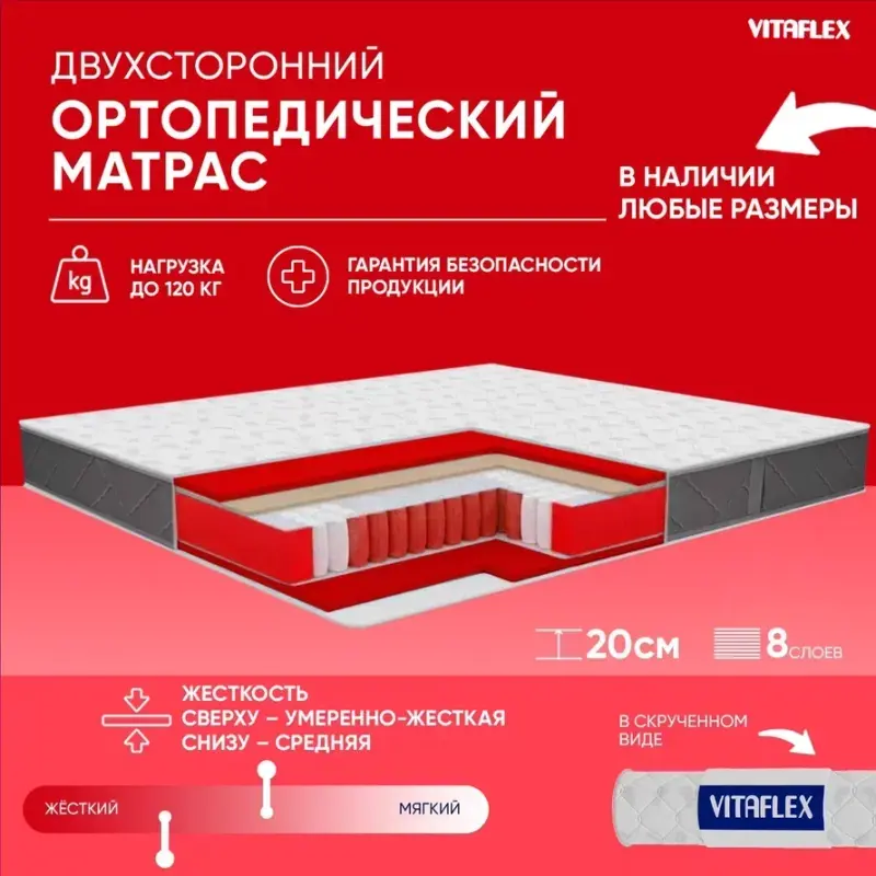 Ортопедический матрас VITAFLEX Anatomic I Sk 80x180