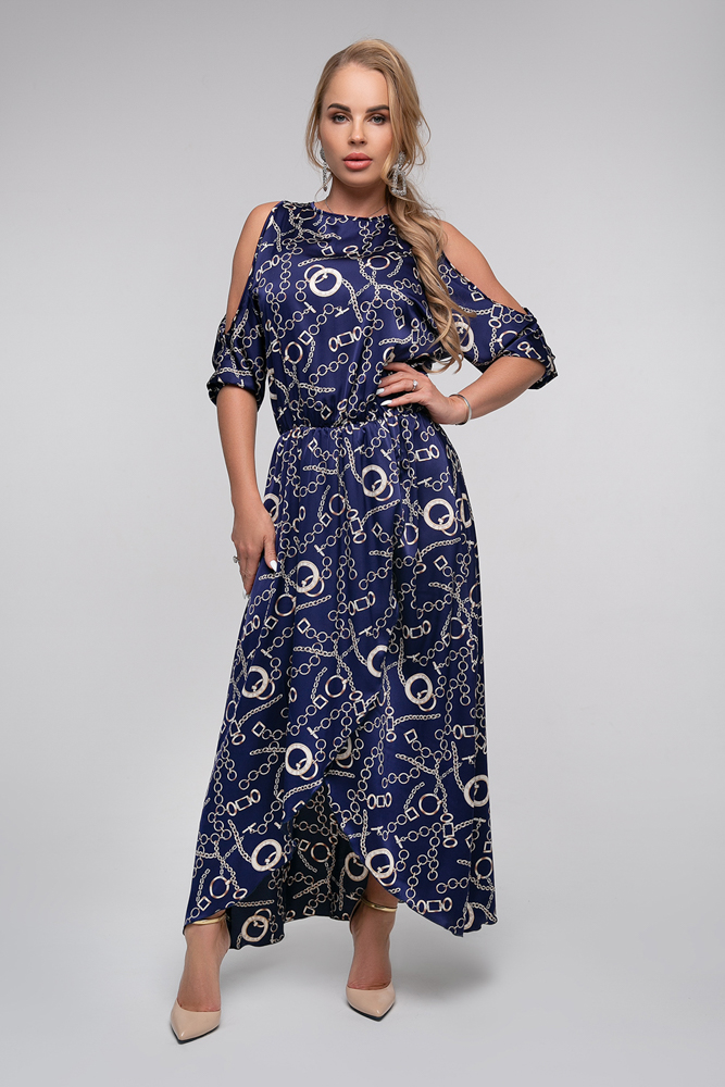 Платье женское Петербургский Швейный Дом 1396-1 синее 44 RU