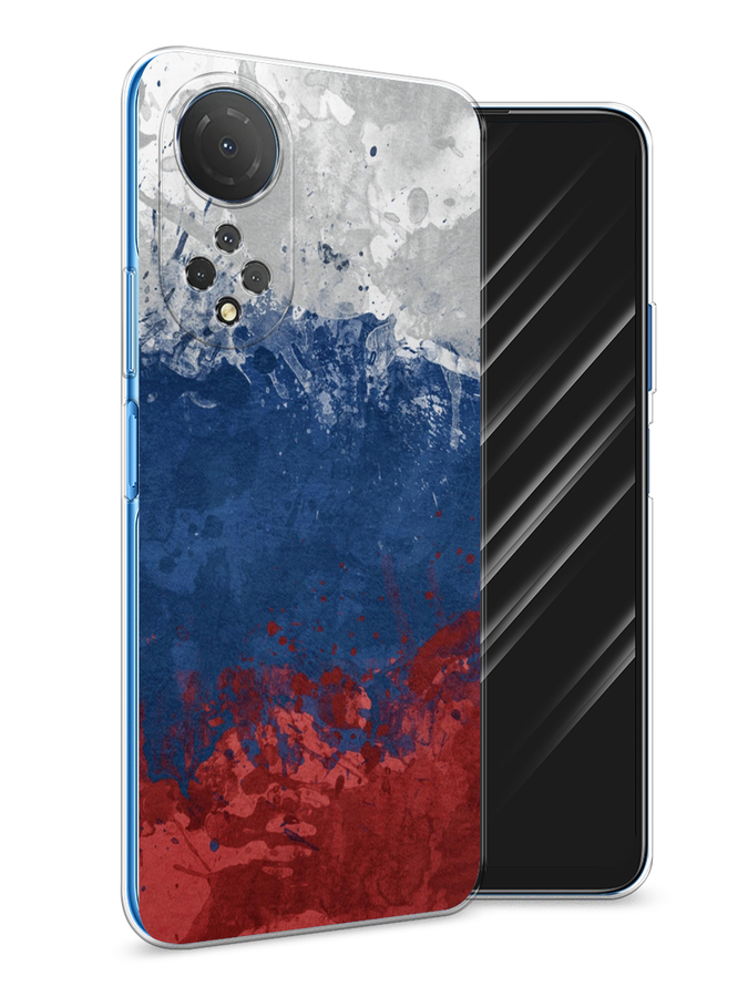 Чехол Awog на Honor X7 2022 "Флаг России неровный"