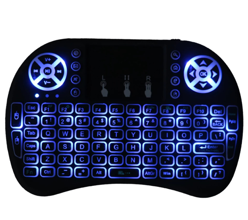 Беспроводная игровая клавиатура Rii mini i8+ Black