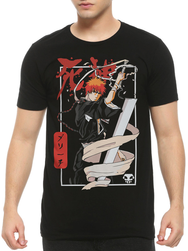 Футболка мужская DreamShirts Studio Блич / Bleach / Ичиго / Аниме / черная 3XL