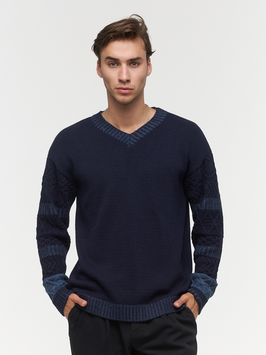 Пуловер мужской BY212-15025 BE YOU синий 46 RU