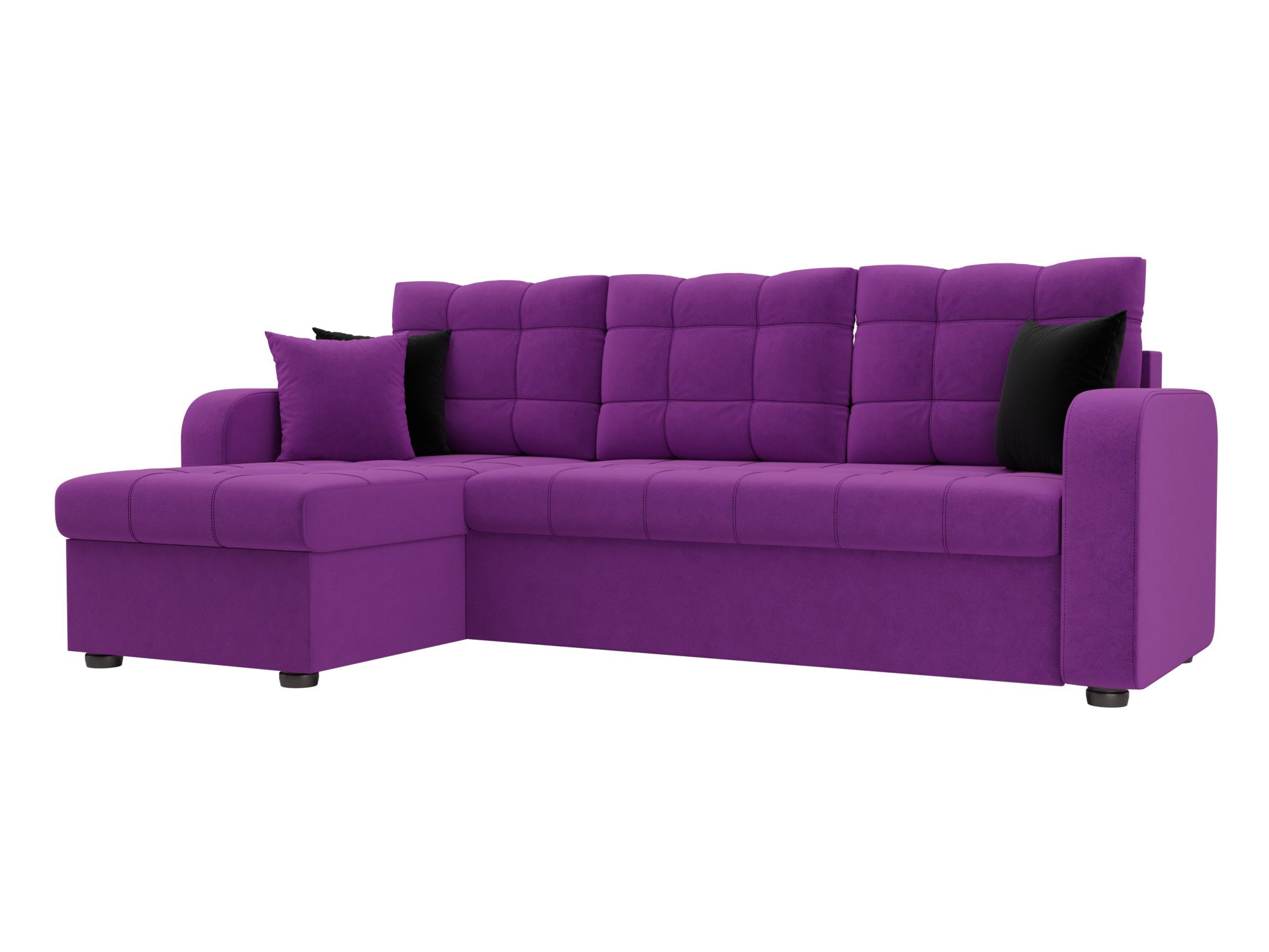 Угловой диван Ливерпуль левый микровельвет фиолетовый