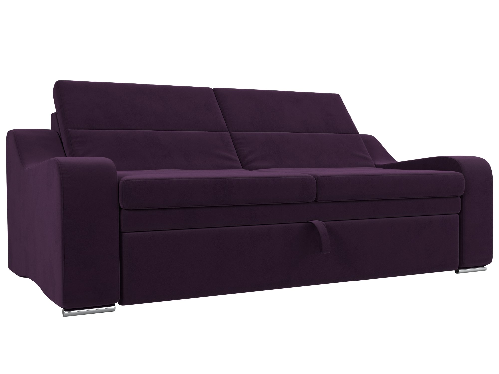 Прямой диван Медиус велюр фиолетовый