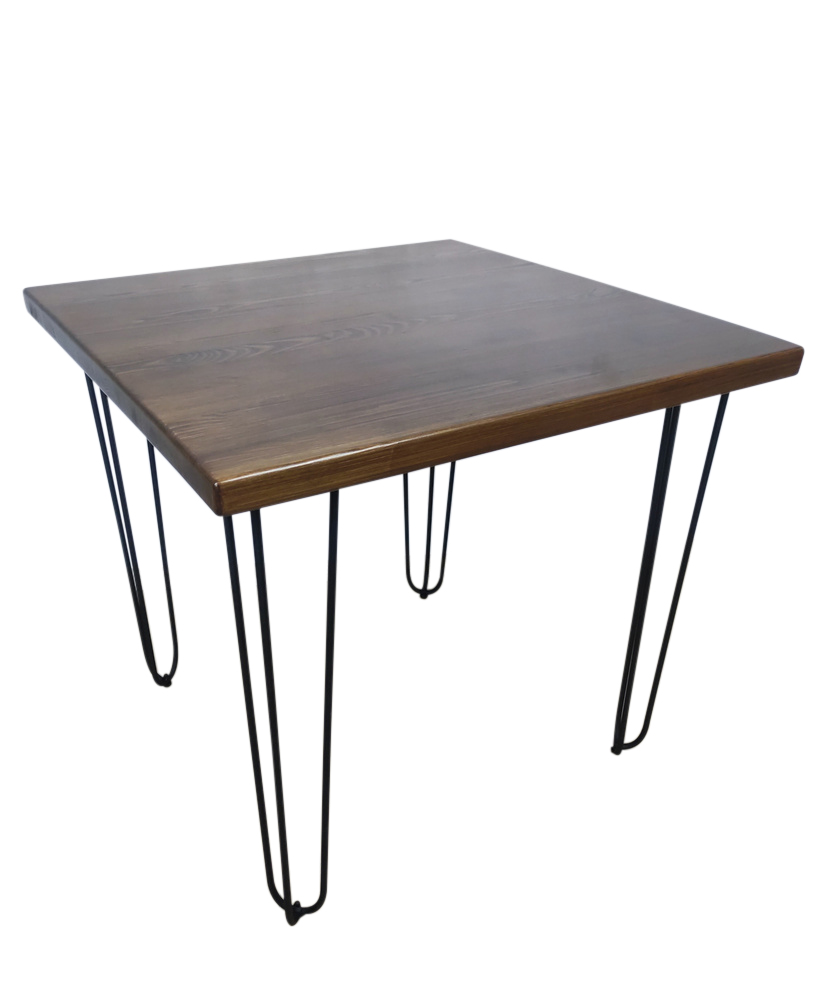 Стол кухонный Solarius Loft из массива сосны, на шпильках, 60х60х75 см, цвет темный дуб