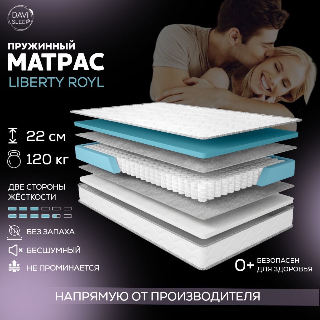 Матрас пружинный DAVI SLEEP LibertyRoyl 150х190 ортопедический анатомический