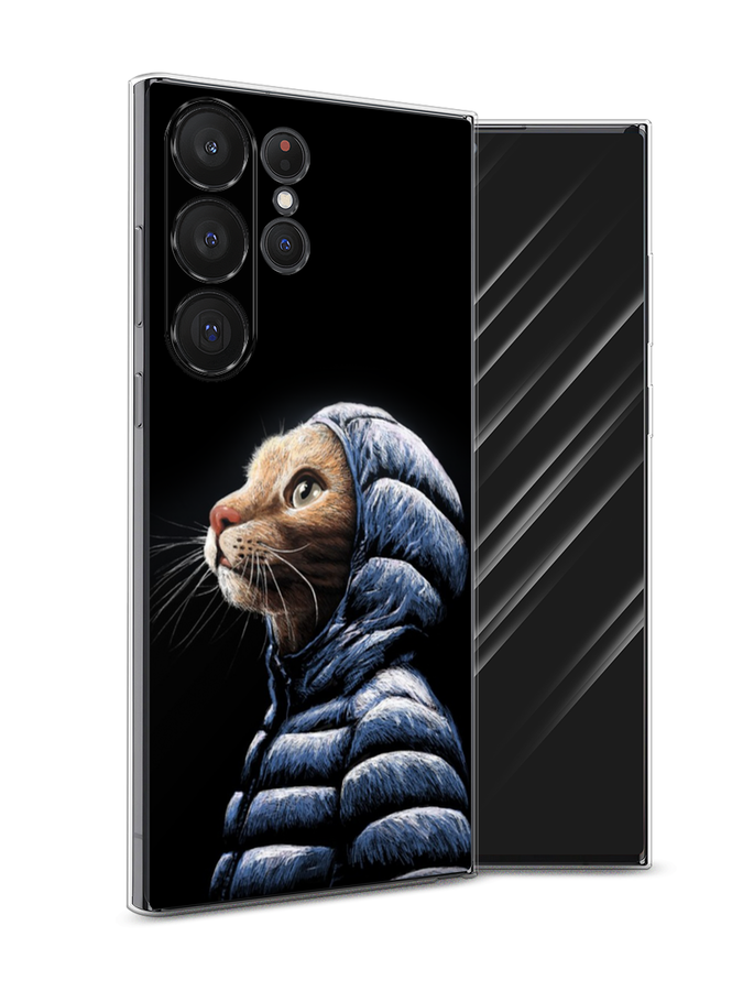 Чехол Awog на Samsung Galaxy S23 Ultra 5G "Кот в капюшоне"