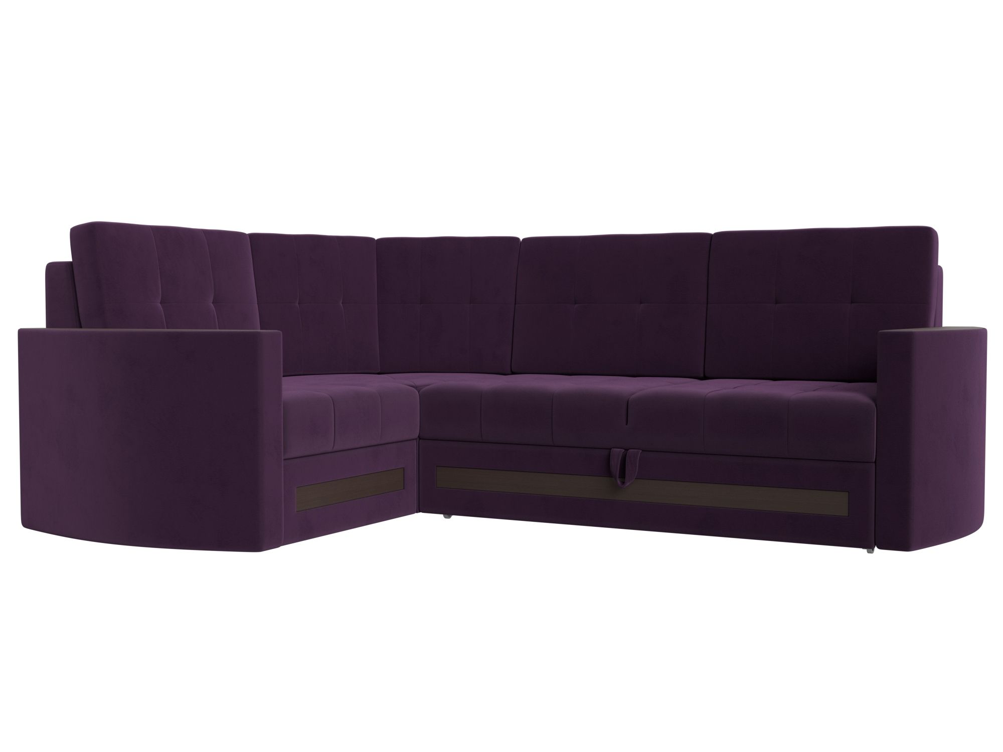 Угловой диван Белла левый велюр фиолетовый