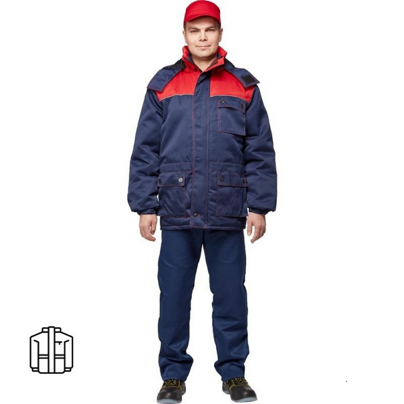 Куртка рабочая NoBrand 243654-K синий/красный 60-62, 170-176