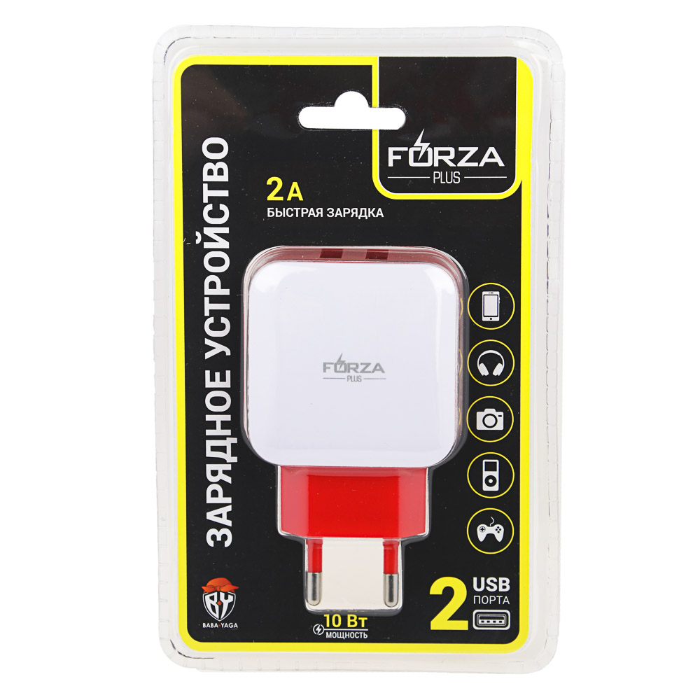 Сетевое зарядное устройство Forza 2 USB 2А 916-066