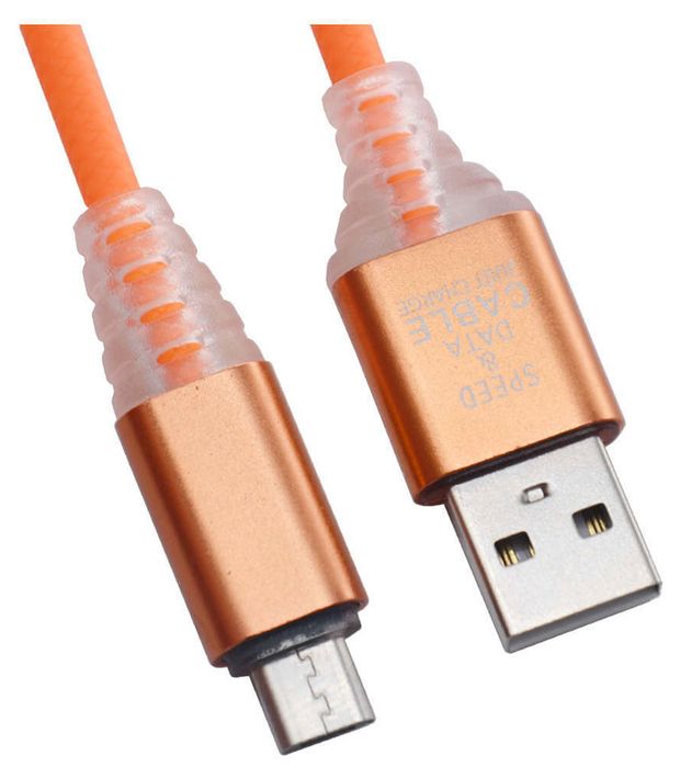 Кабель Liberty Project Micro USB Змея LED TPE Orange