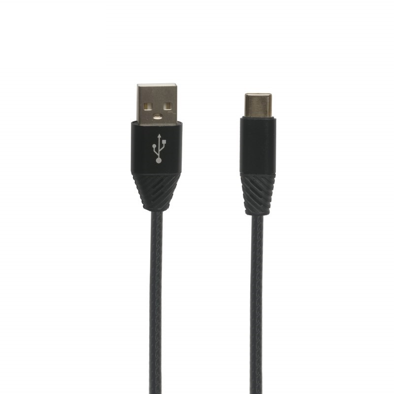 Кабель Liberty Project USB Type-C кожаная оплетка Black