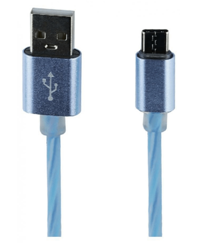 Кабель Liberty Project USB Tyre-C косичка Blue 1 м