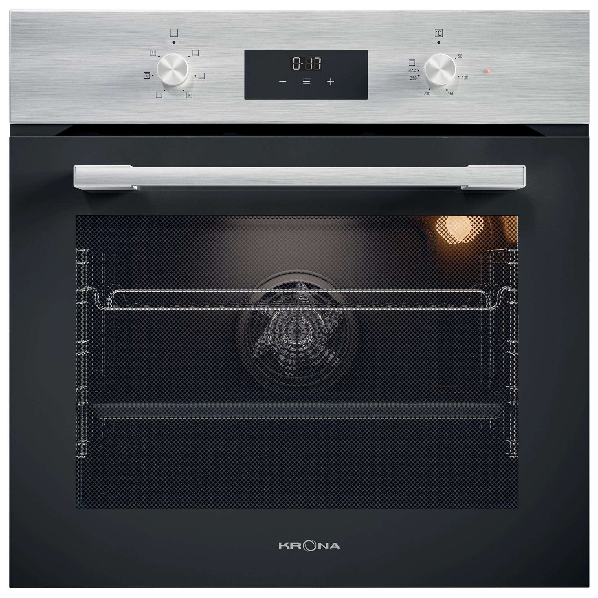 Встраиваемый электрический духовой шкаф Krona MAGNETE 60 IX серебристый, черный
