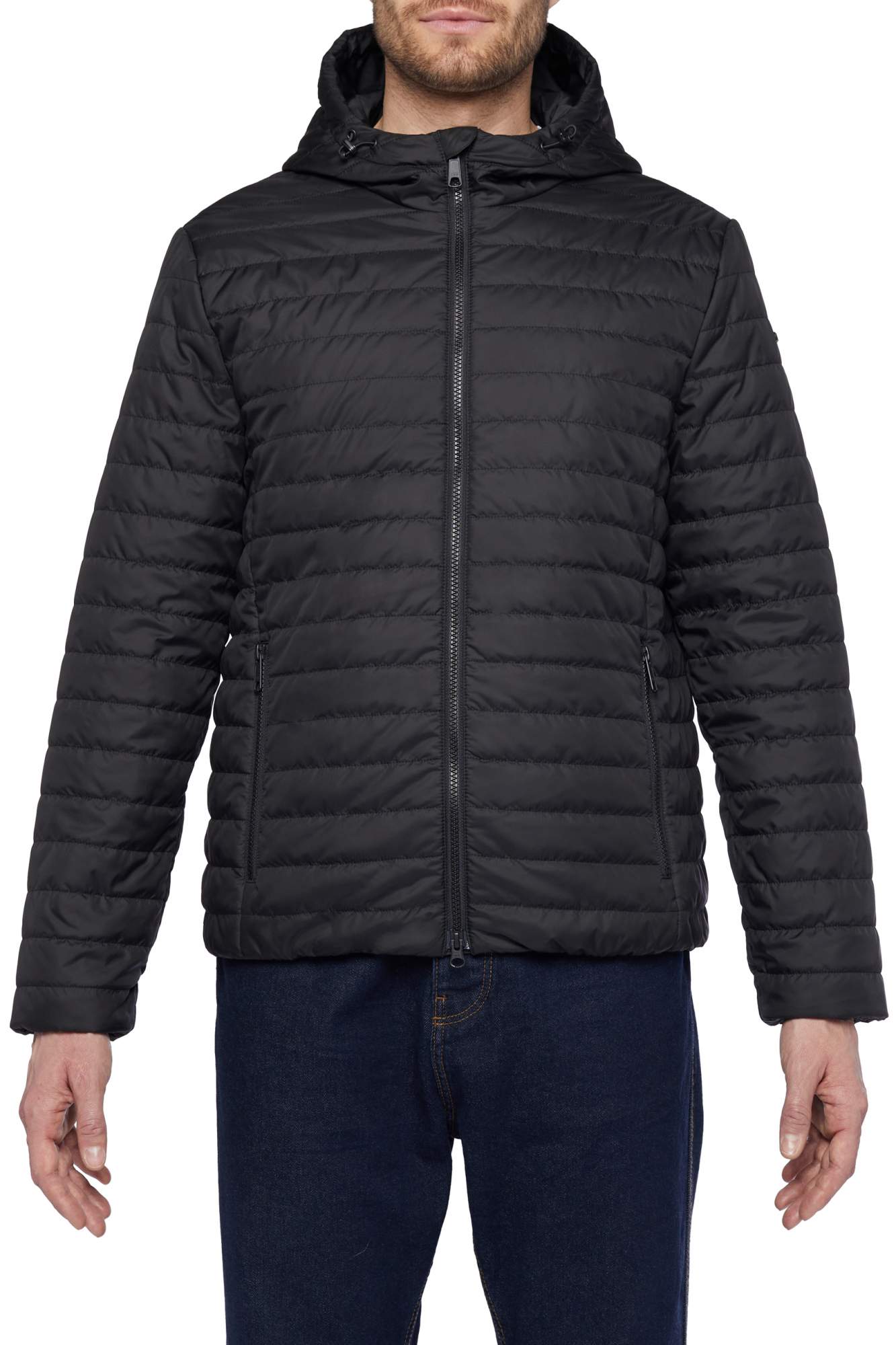 Куртка мужская Geox M3522JT2973F9000, чёрная, размер 56
