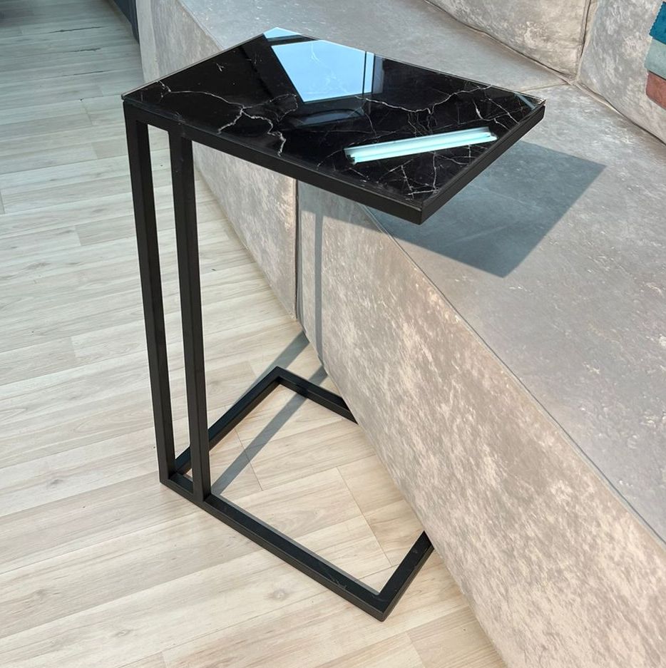 Приставной столик MILANA-STRONG, металл/стекло