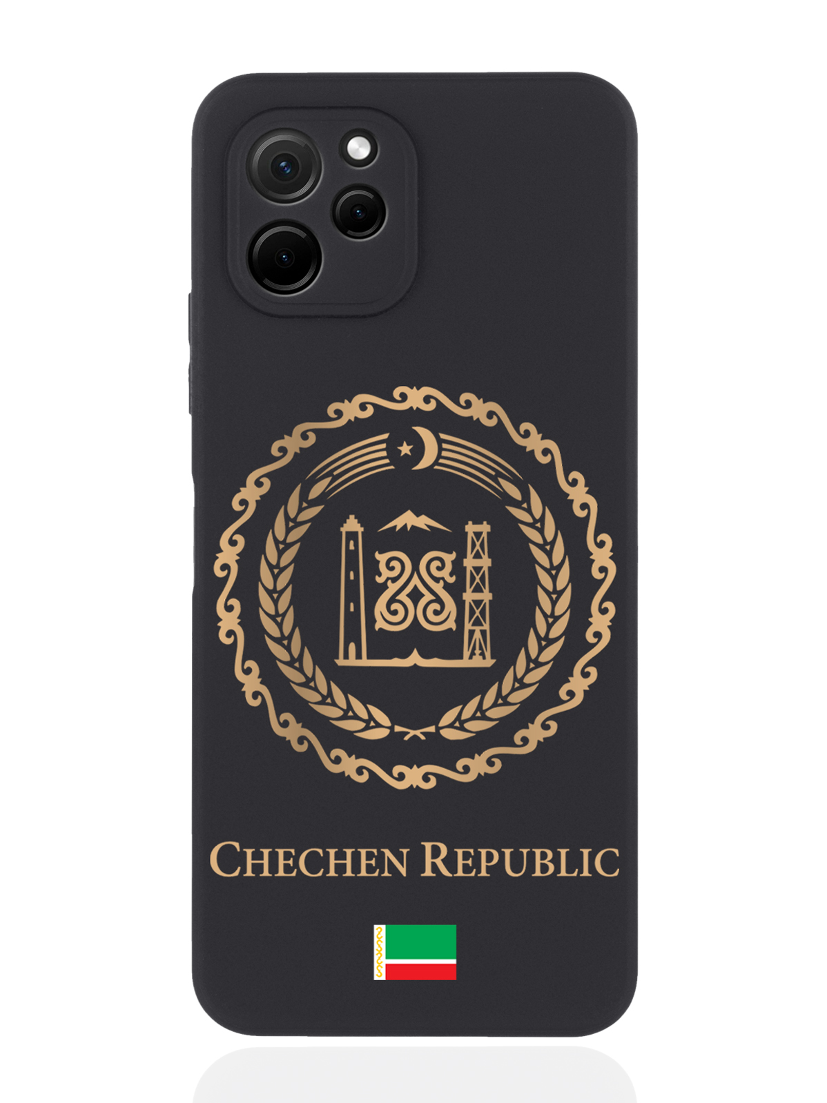 Чехол SignumCase для Huawei Nova Y61 Золотой Герб Чечни черный