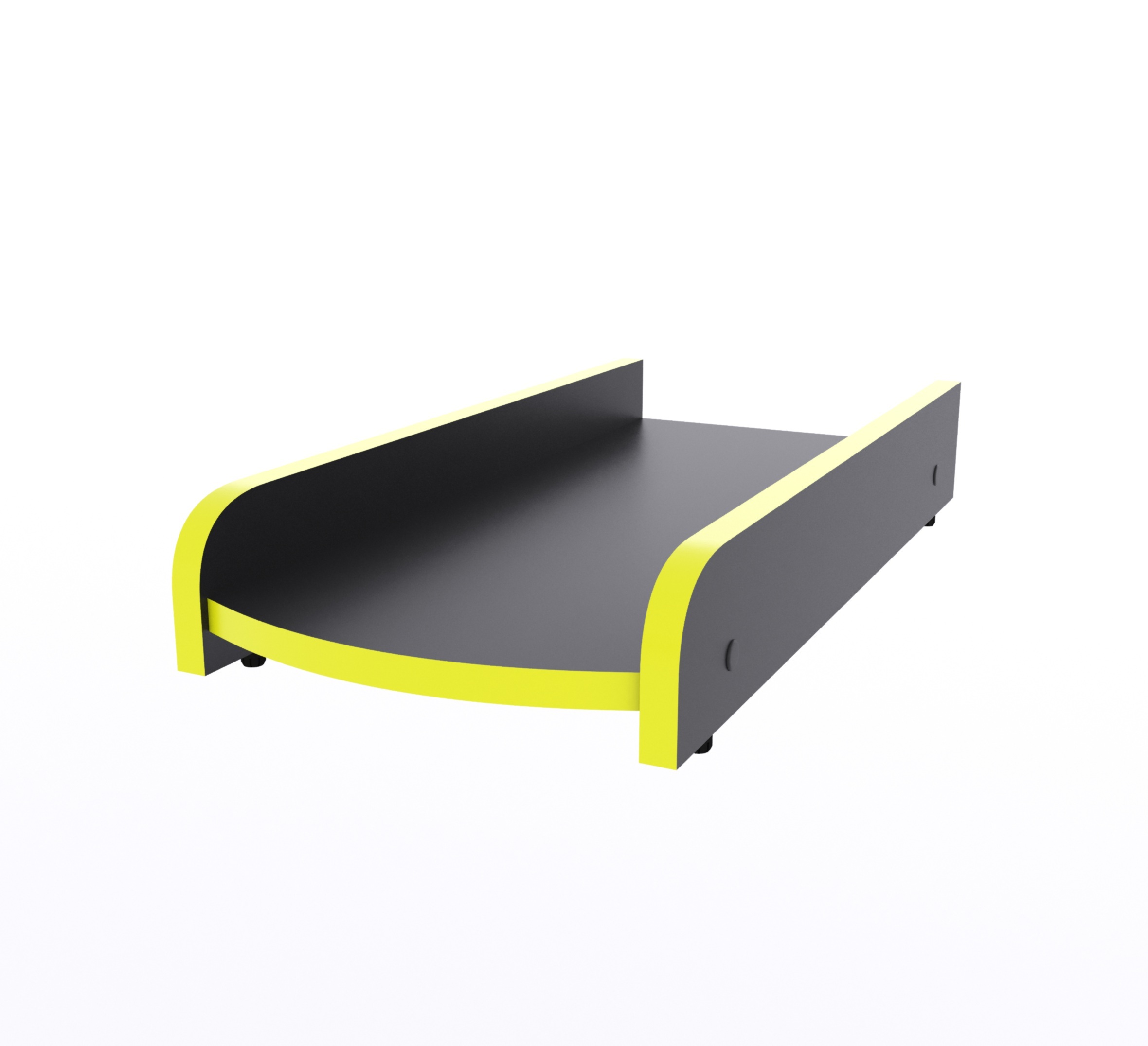 Подставка под системный блок Stalkermebel, черная с желтой кромкой