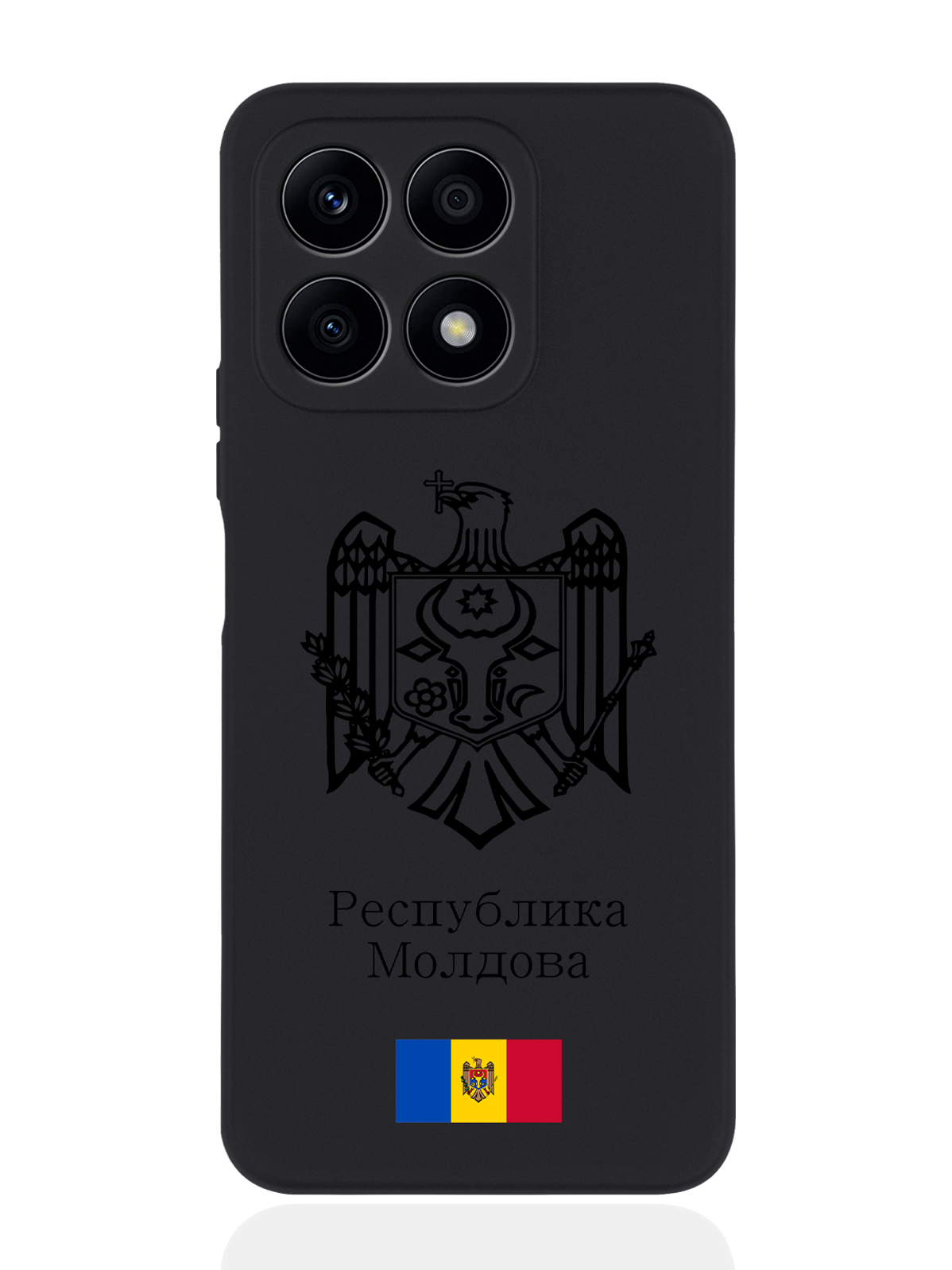 Чехол SignumCase для Honor X8a Черный лаковый Герб Молдавии черный