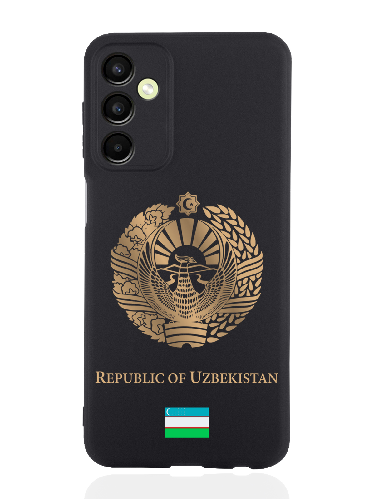 Чехол SignumCase для Samsung Galaxy A24 Золотой Герб Узбекистана черный