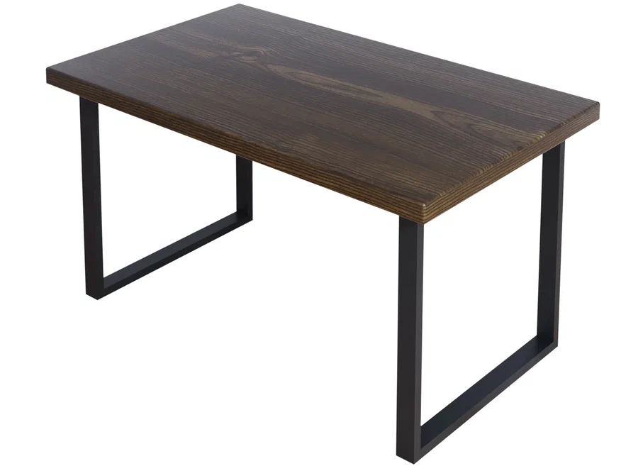 Журнальный стол Solarius Loft металл-дерево 80х60х50, цвет темного дуба с черными ножками