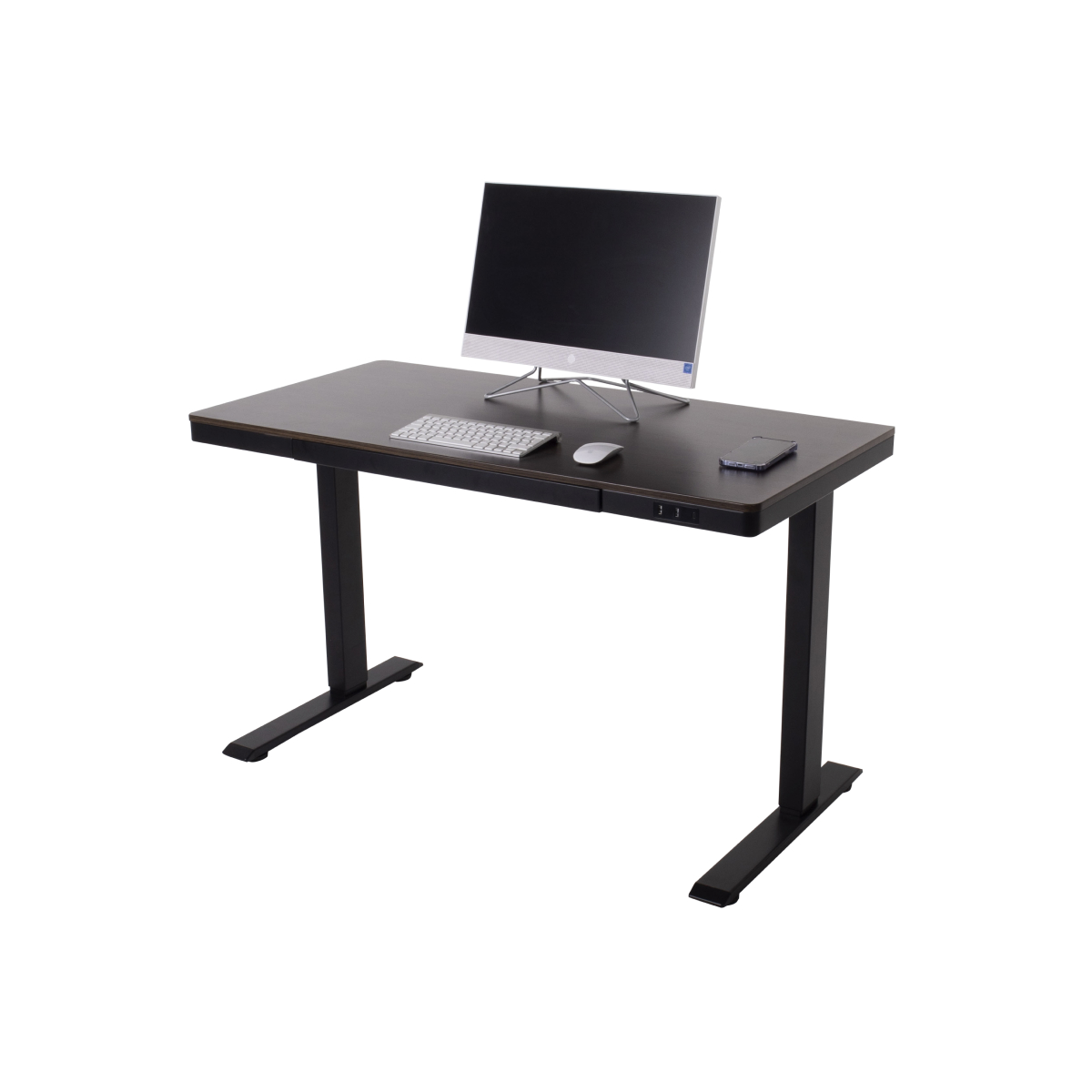 Компьютерный стол с регулируемой высотой LuxAlto 17051, МДФ Венге 140x70 см, подстолье E4A