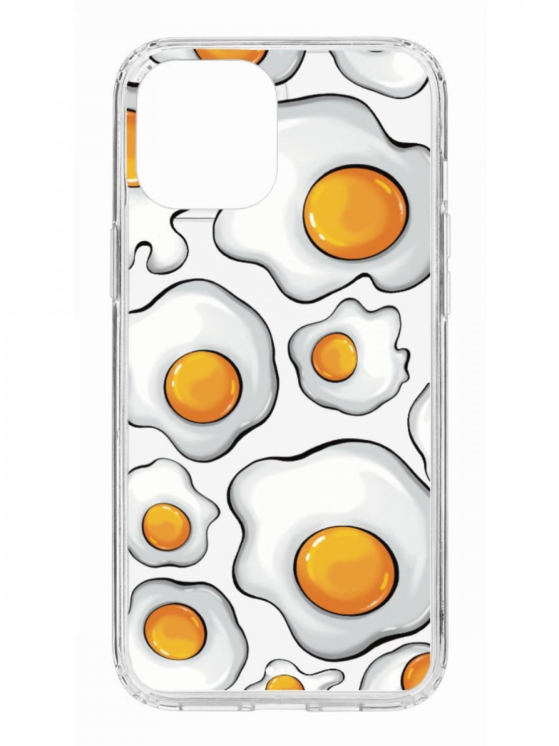 Противоударный чехол для iPhone 12 Pro Max Kruche Print Глазунья прозрачный с рисунком