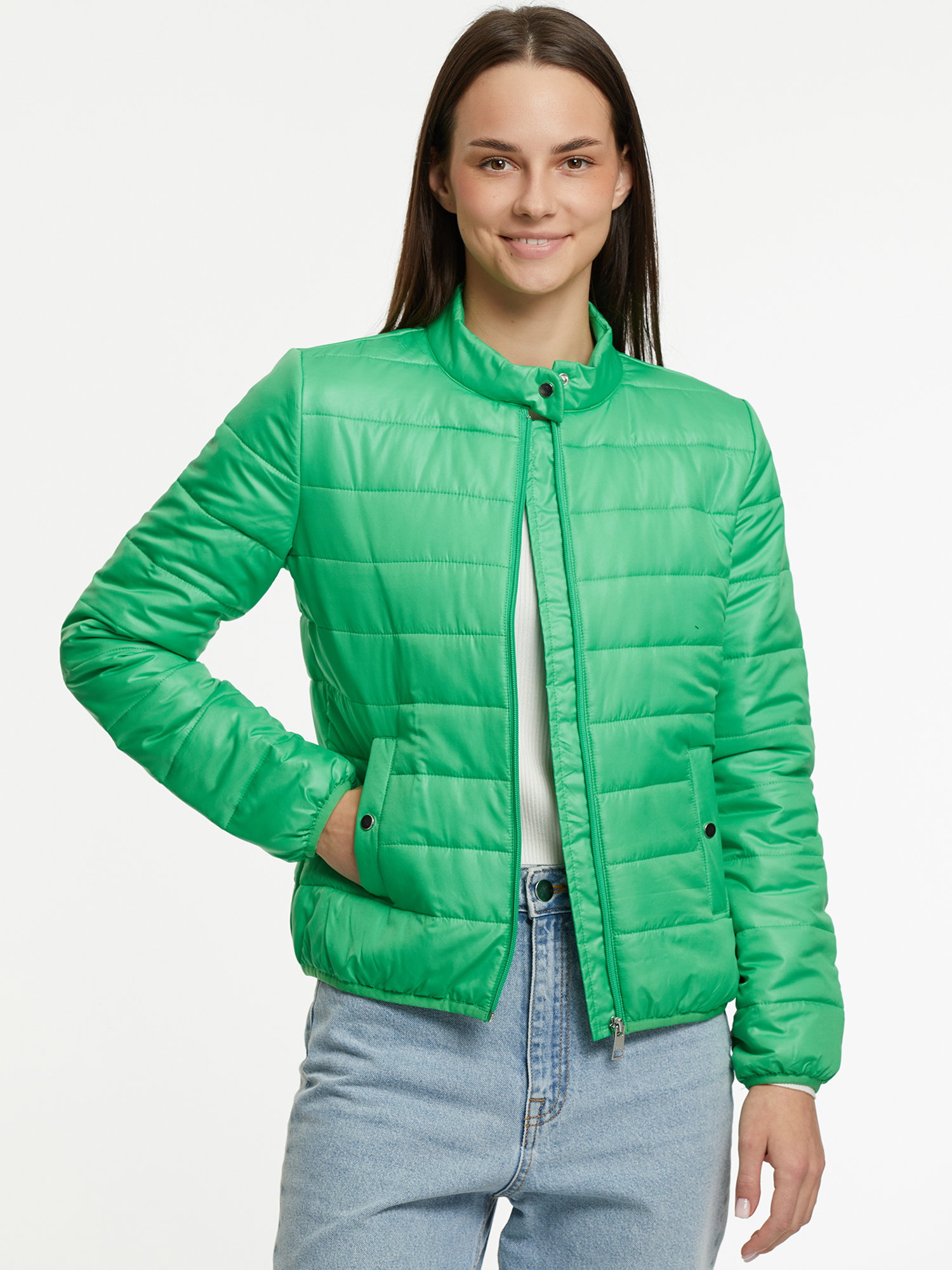Куртка женская oodji 10203060B зеленая 40