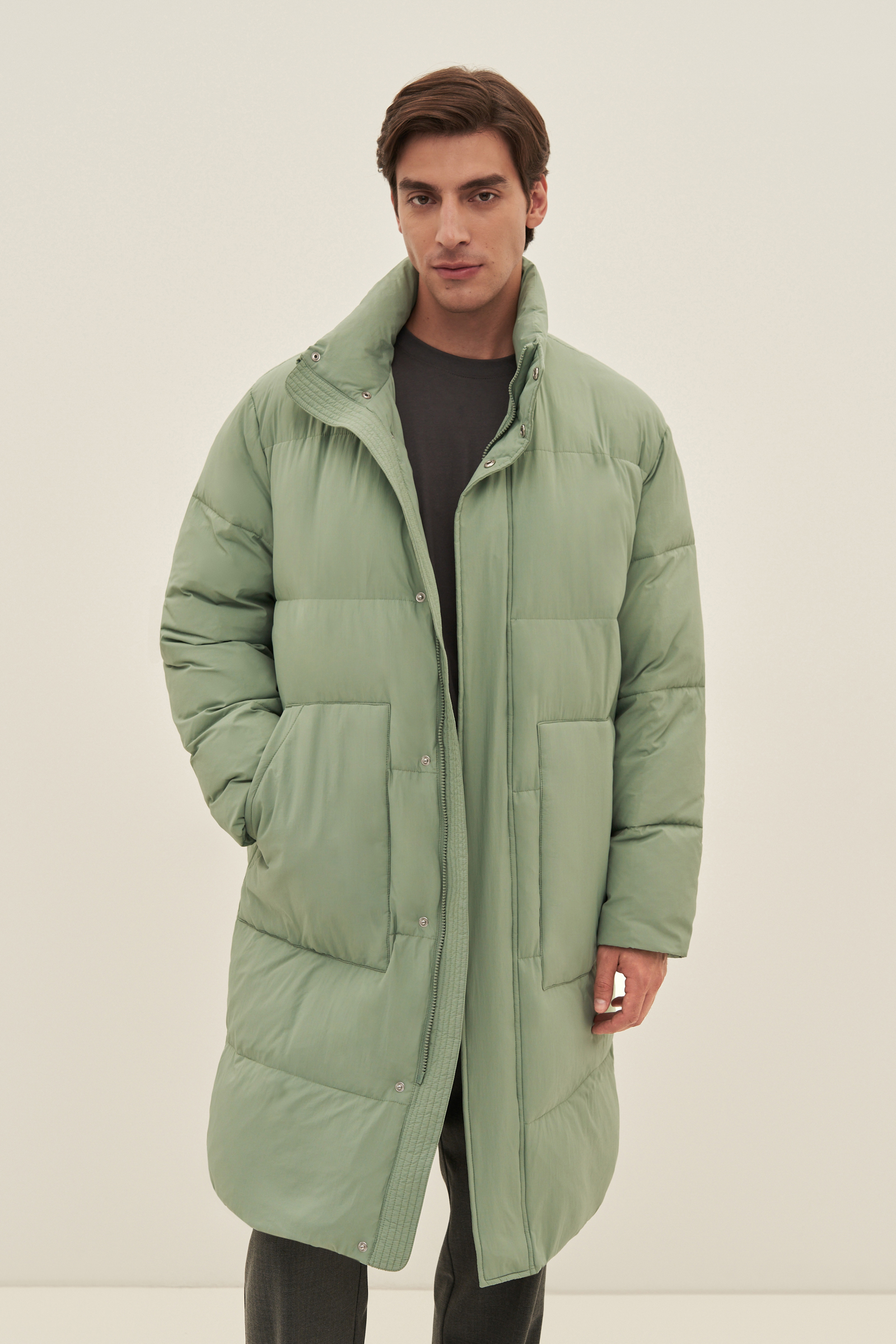Пальто мужское Finn Flare FAD21010 зеленое L