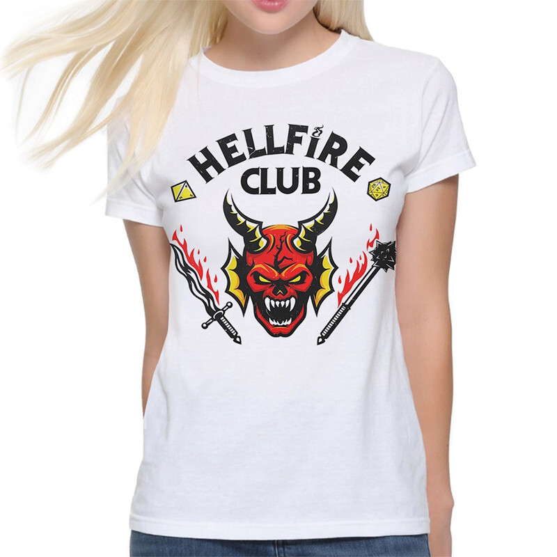 Футболка женская DS Apparel Hellfire Club - Очень странные дела 1 белая 3XL