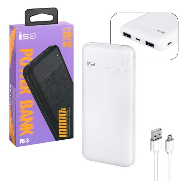 Внешний аккумулятор ISA PB-3 10000mAh белый