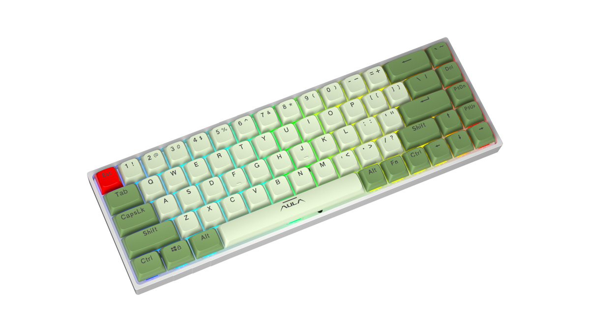 Проводная/беспроводная игровая клавиатура Aula F3068 Green