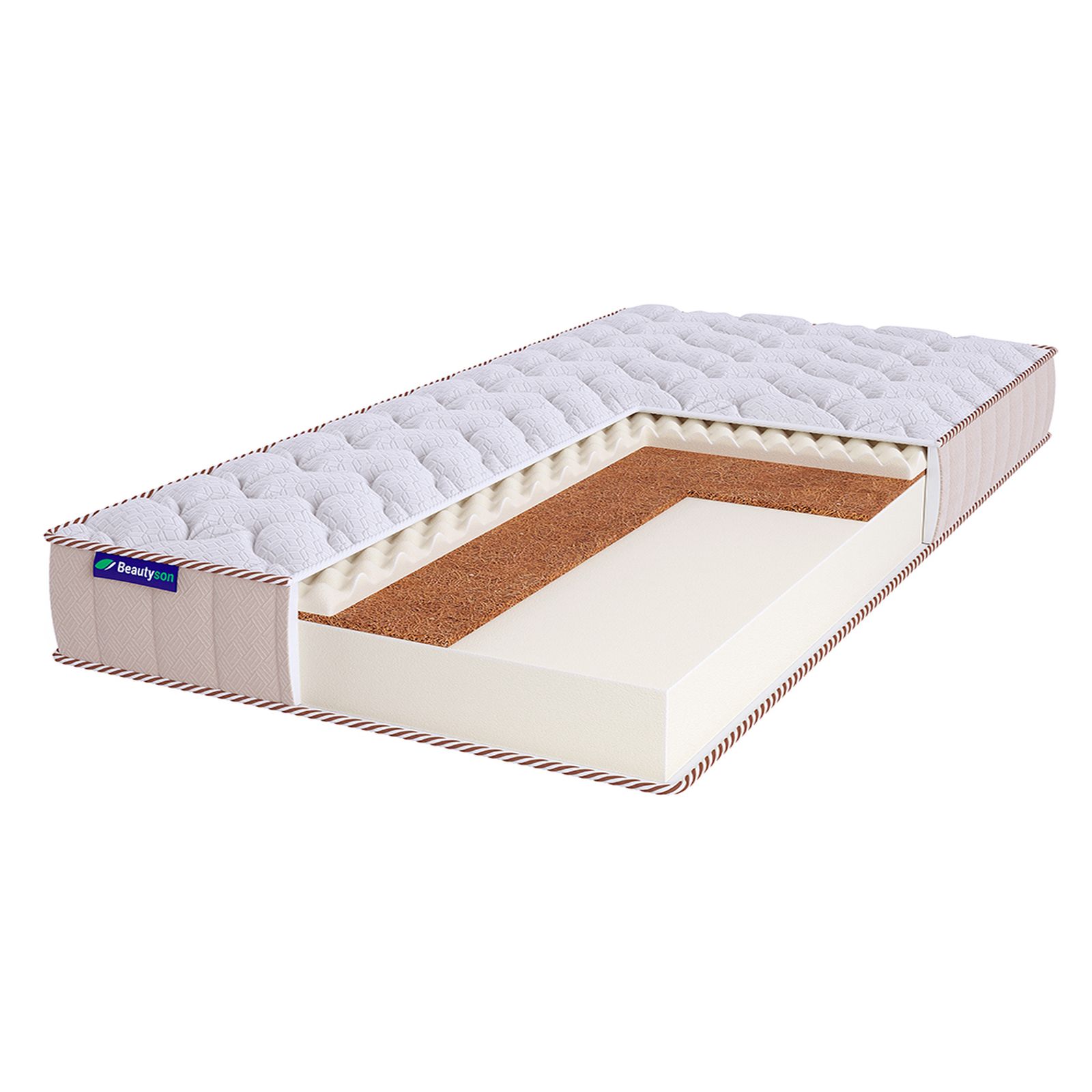 Матрас Beautyson Roll Foam 10 Cocos Sens Lux, 70х186, 16 см, беспружинный