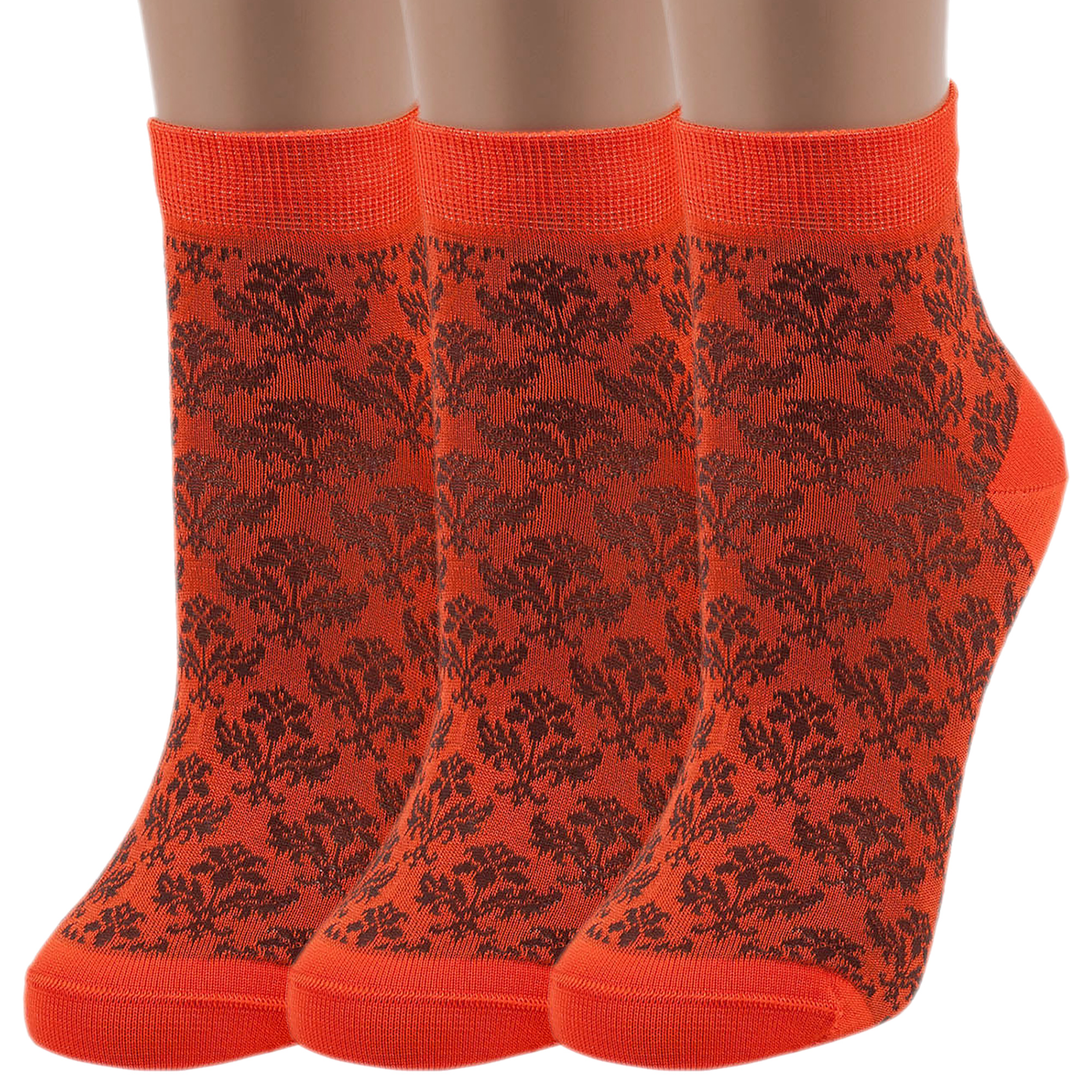 Комплект носков женских ХОХ 3-GM-1402 оранжевых 23