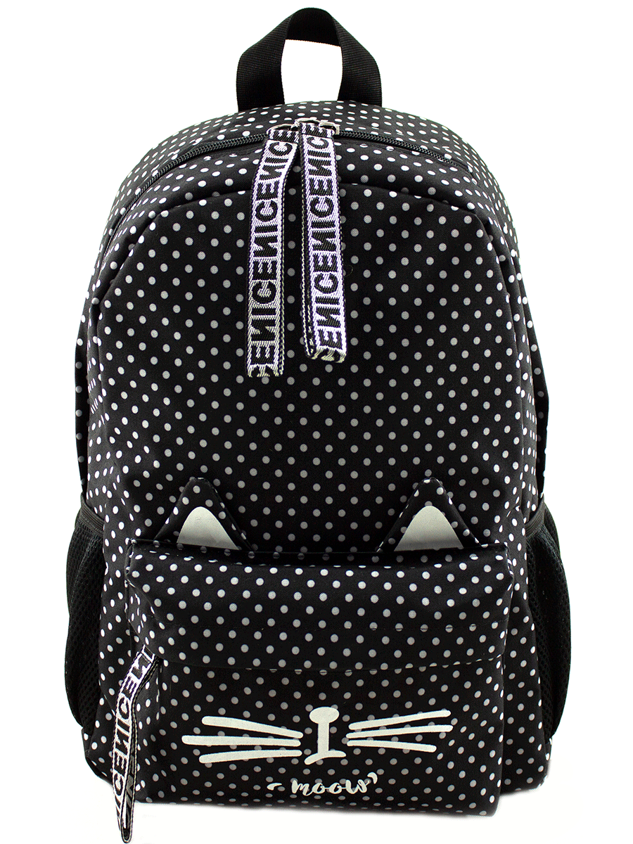 Рюкзак женский Bitex 28-150 черный/белый горошек, 43х29х13 см