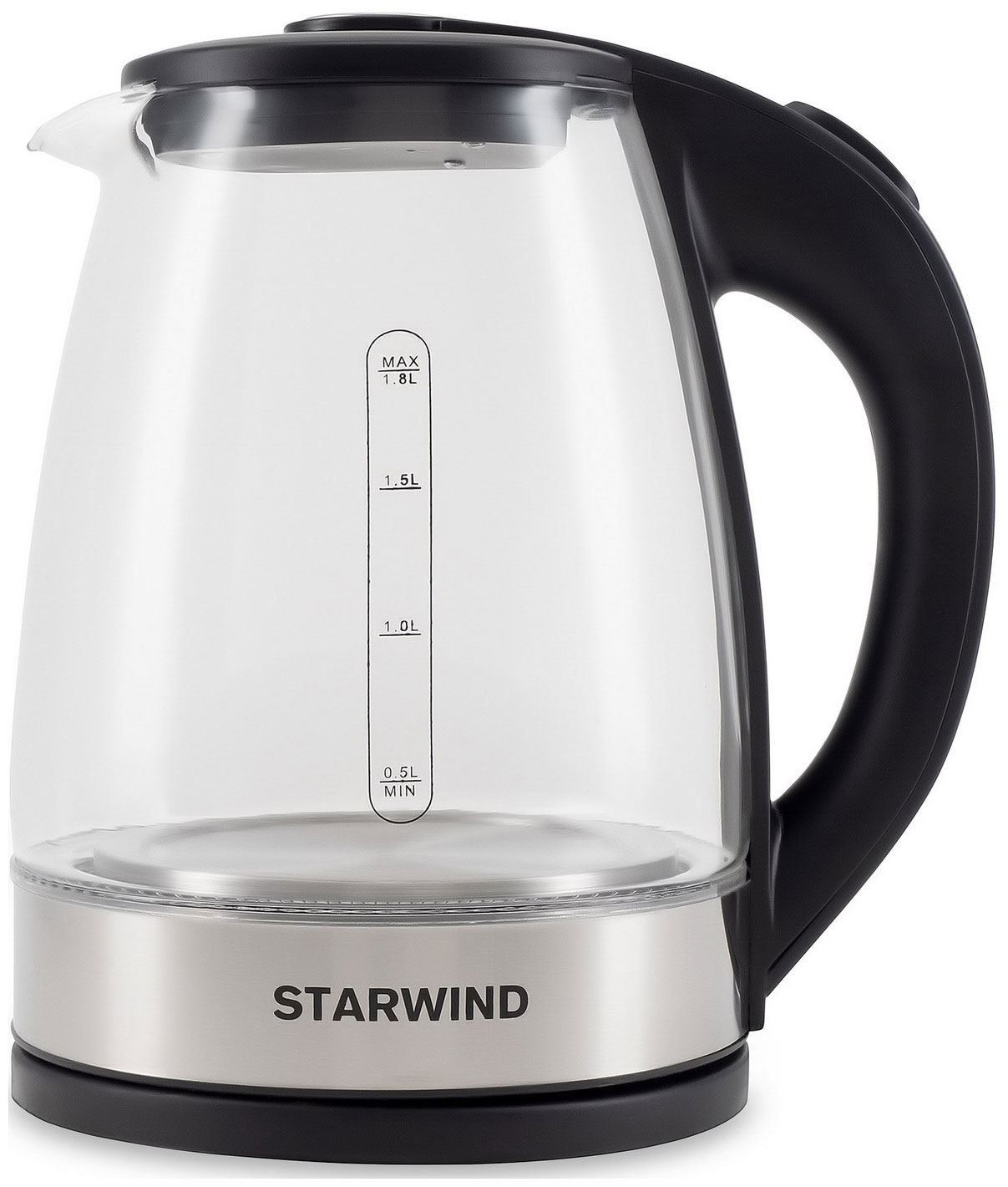Чайник электрический STARWIND SKG2775 1.7 л прозрачный, черный