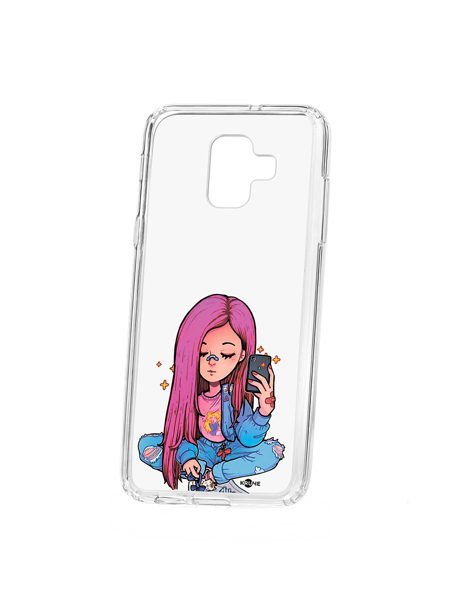 Чехол на Samsung Galaxy A6 (2018) A600f Kruche Print Pink Hair