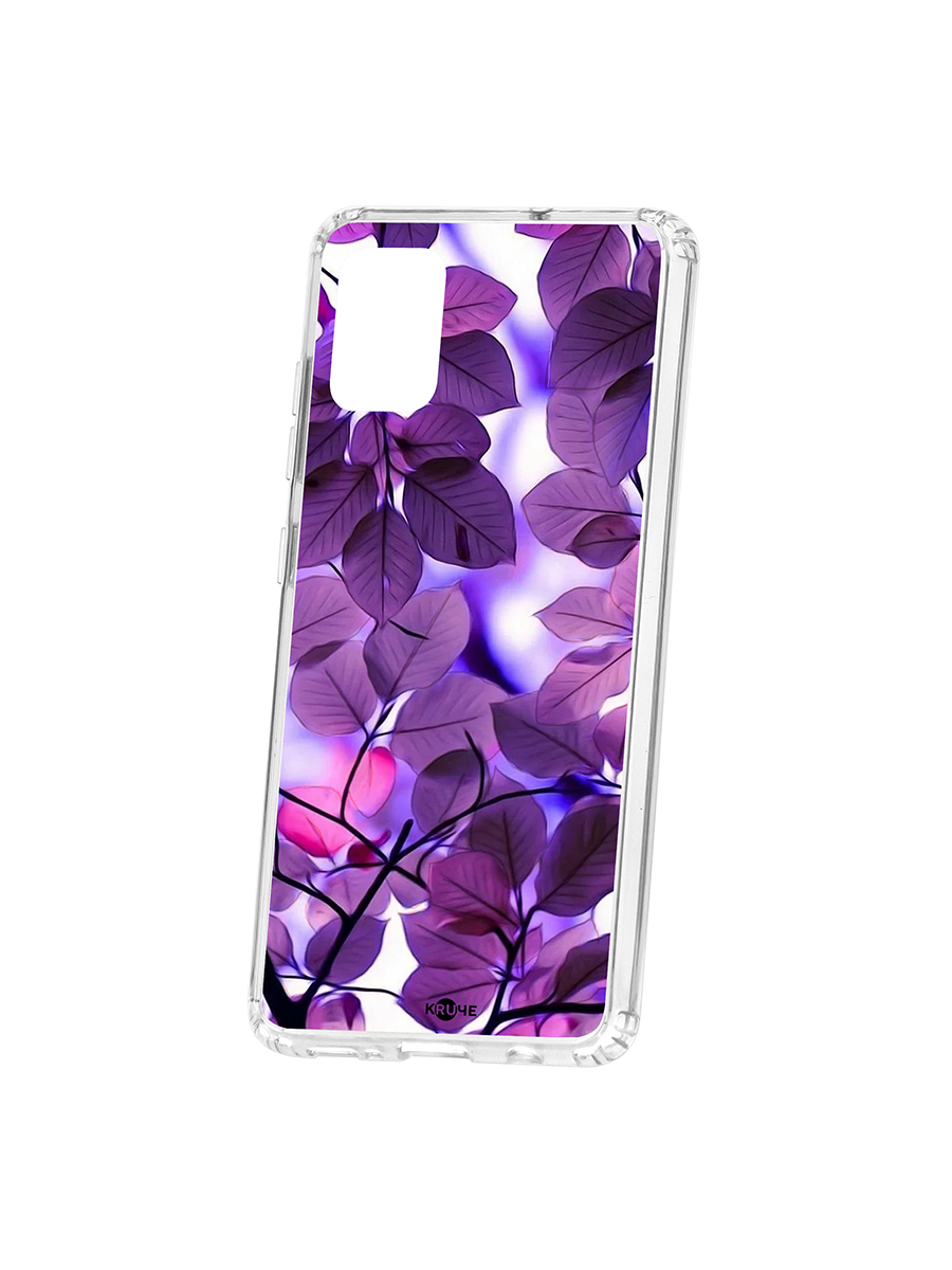 Чехол на Samsung Galaxy A51 Kruche Print Purple leaves