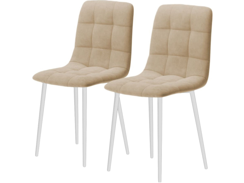 Комплект стульев Linotorg Чили 2шт, бренди 04, каркас белый