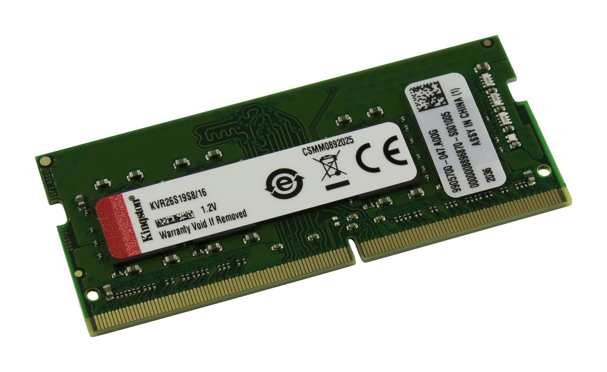 Оперативная память Kingston 16GB, DDR4 2666 SODIMM, KVR26S19S8