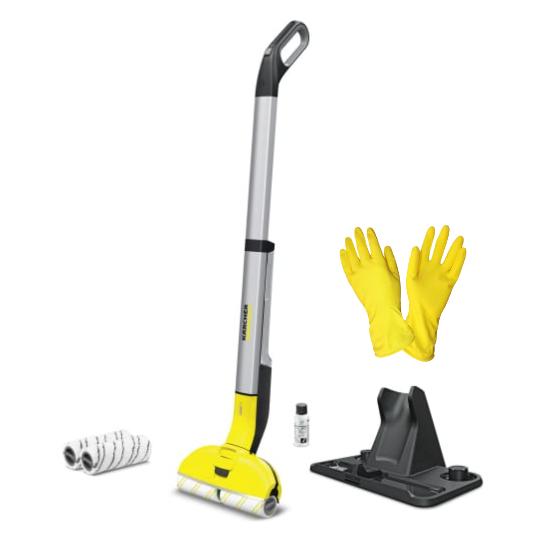 Паровая швабра Karcher EWM 2 Limited Edition 1.056-309-1 желтый +латексные перчатки