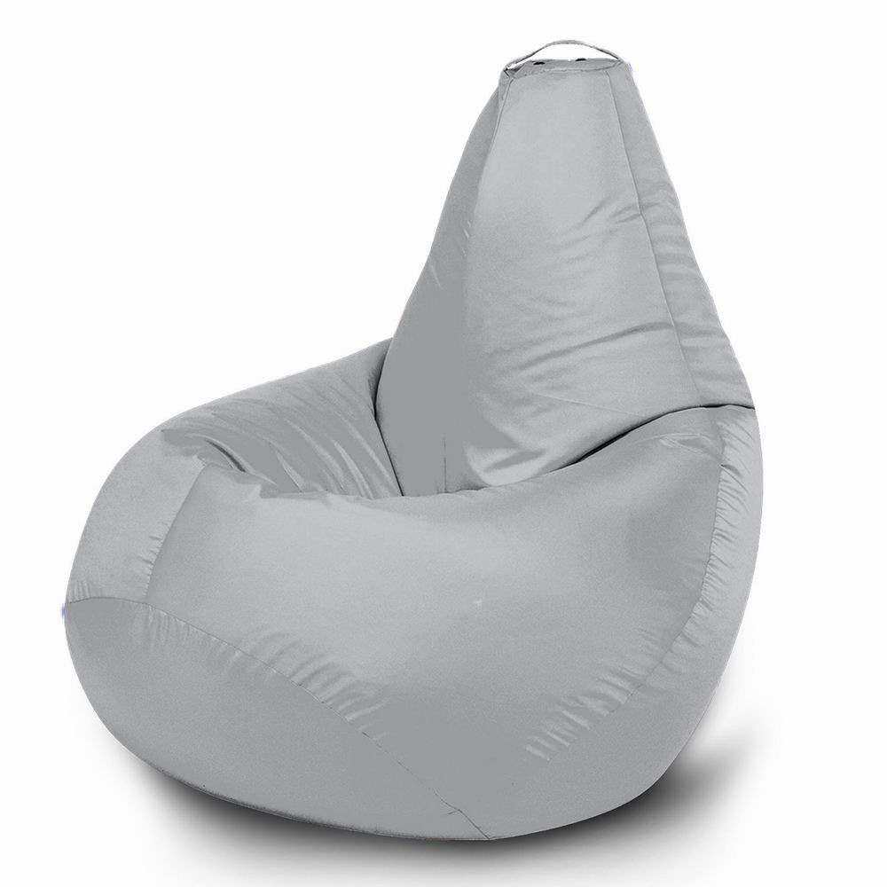 Кресло мешок груша XL Компакт, оксфорд, серебристо-серый