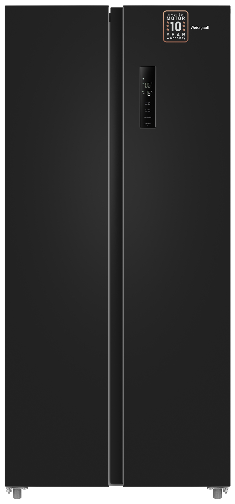 Холодильник Weissgauff WSBS 500 Inverter NoFrost Black черный