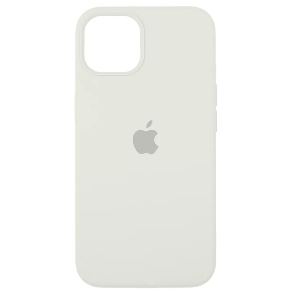 Чехол iPhone 14 Plus Silicon Сase APL WS (с лого), белый